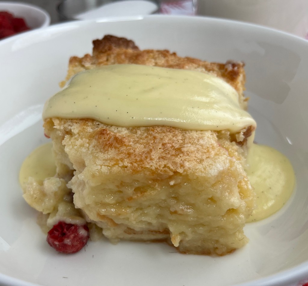Raspberry Bread Pudding - Dina's Diner