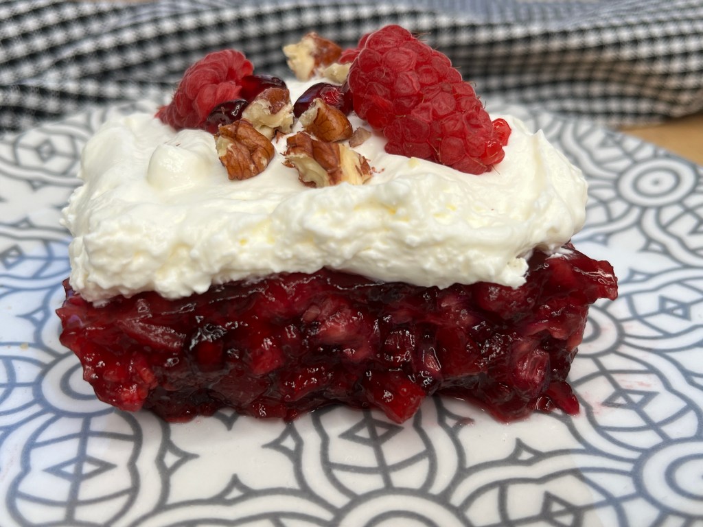 Raspberry Pomegranate Jello Salad - Dina's Diner